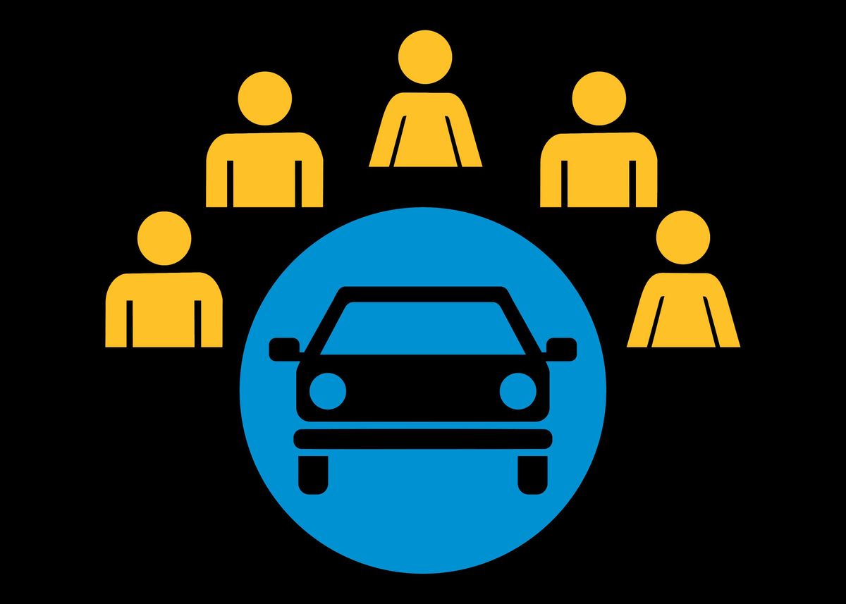 'Car Sharing' Poster, picture, metal print, paint by Designzz | Displate