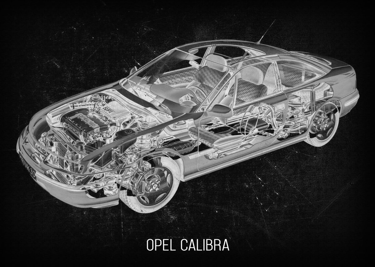 'Opel Calibra' Poster, picture, metal print, paint by JAT DESIGNS ...