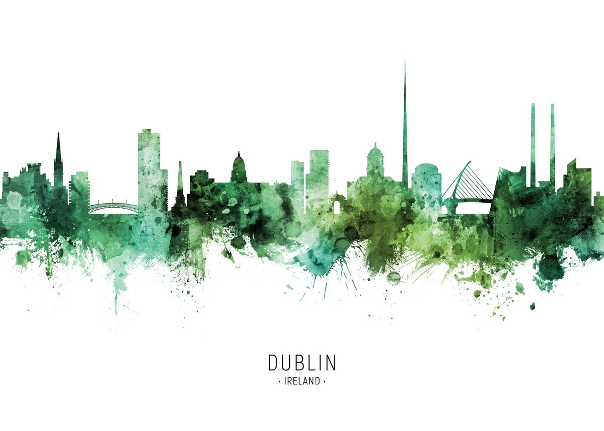 'Dublin Skyline Ireland' Poster by Michael Tompsett | Displate