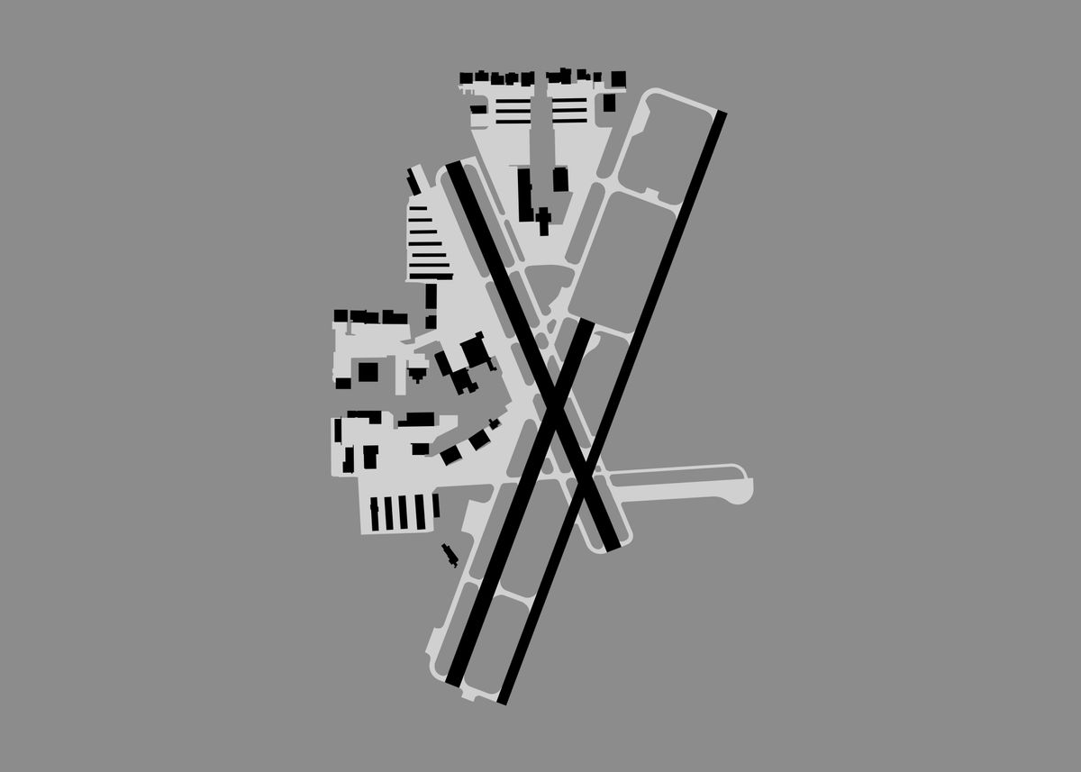 'PDK Airport Diagram' Poster, picture, metal print, paint by Vid | Displate