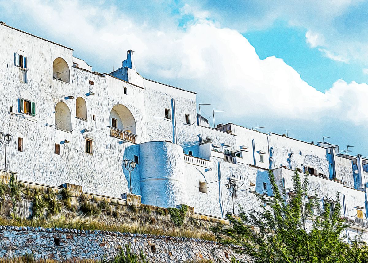 'White village of Ostuni' Poster by Sergio Pazzano | Displate