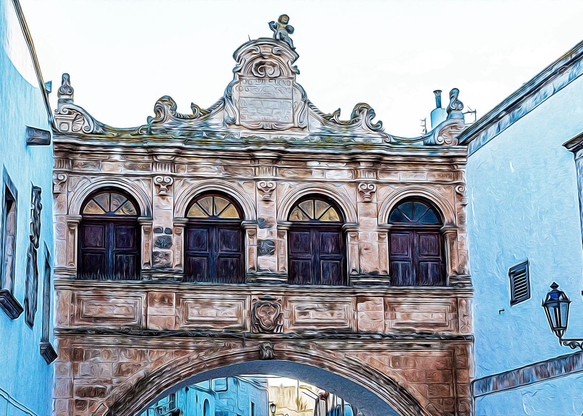 'Cathedral square in Ostuni' Poster, picture, metal print, paint by ...