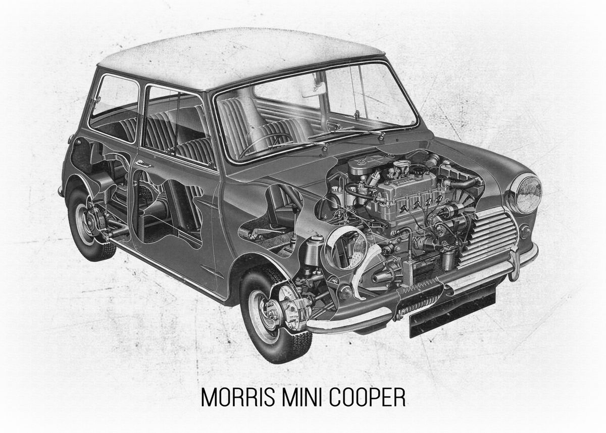'Morris Mini Cooper' Poster, picture, metal print, paint by DAVID CARL ...
