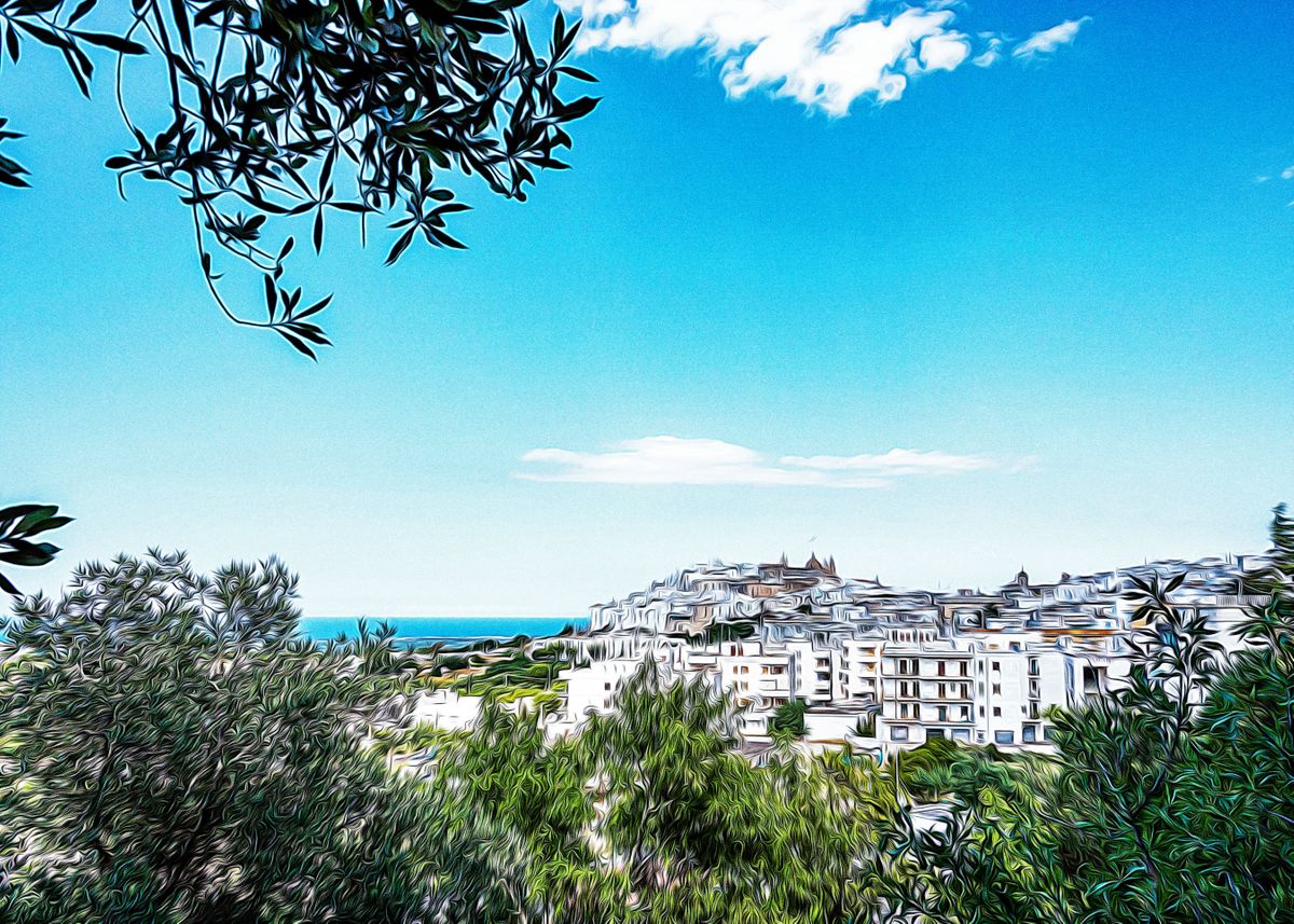 'White village of Ostuni' Poster, picture, metal print, paint by Sergio ...