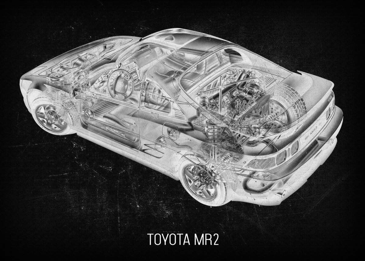 'Toyota MR2' Poster, picture, metal print, paint by JAT DESIGNS | Displate