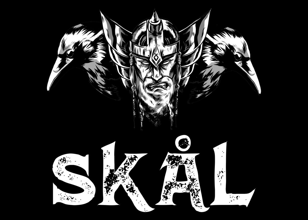 'Skal Skol Viking Drinking' Poster, picture, metal print, paint by Timo ...
