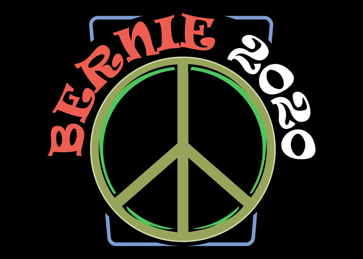 'Bernie 2020 Peace Hippie D' Poster by SWAYSHIRT | Displate