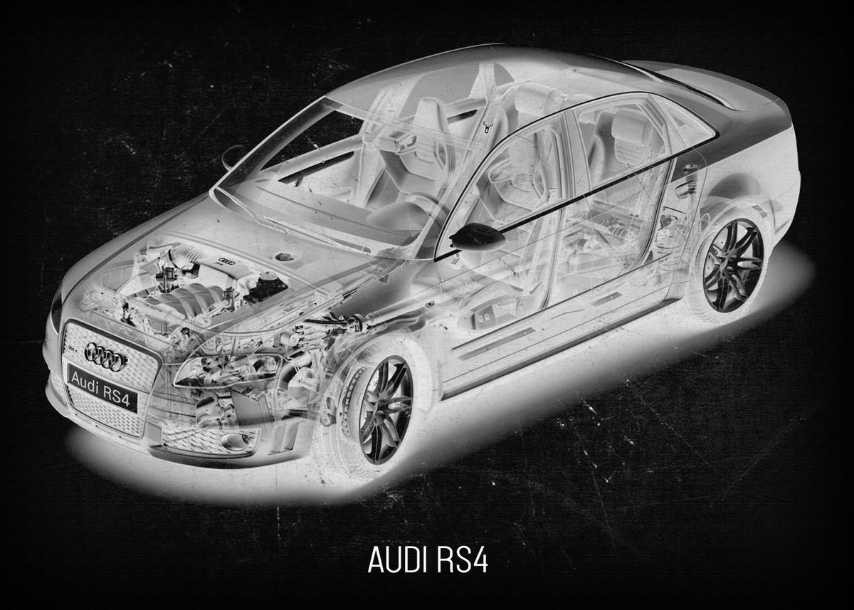 'Audi RS4' Poster, picture, metal print, paint by JAT DESIGNS | Displate