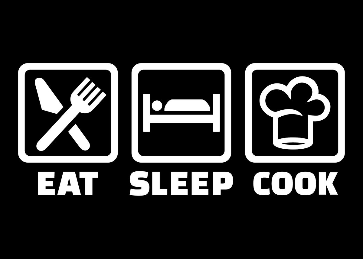 'Cook' Poster, picture, metal print, paint by Designzz | Displate