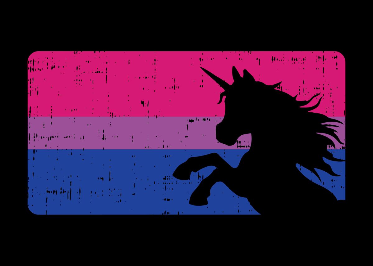 'Bisexual Pride Unicorn' Poster, picture, metal print, paint by BoredKoalas | Displate