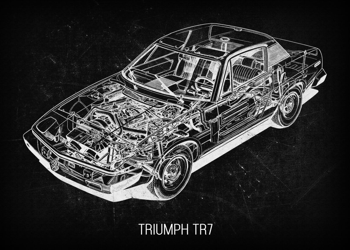 'Triumph TR7' Poster, picture, metal print, paint by JAT DESIGNS | Displate