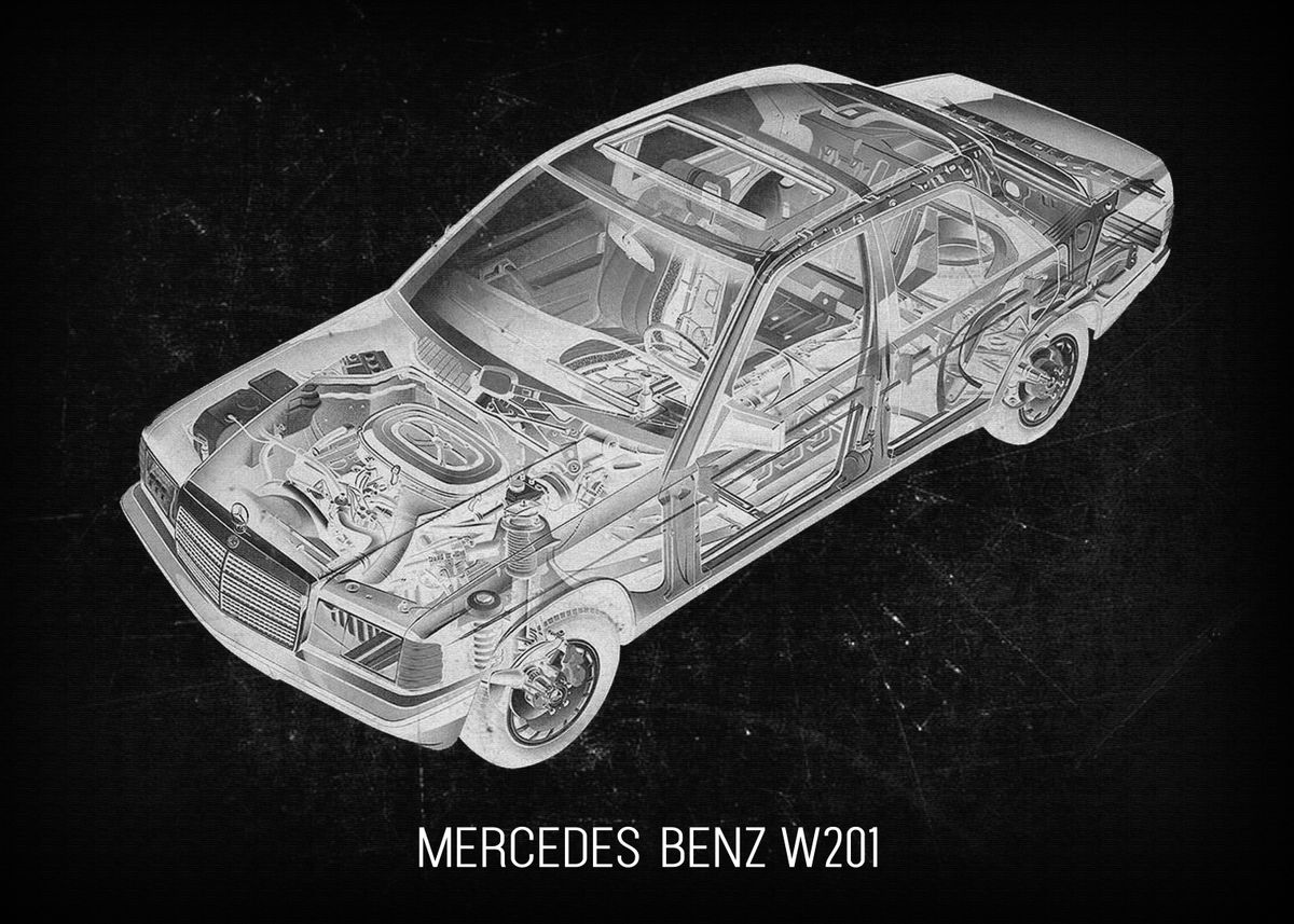 'MercedesBenz W201' Poster, picture, metal print, paint by JAT DESIGNS ...