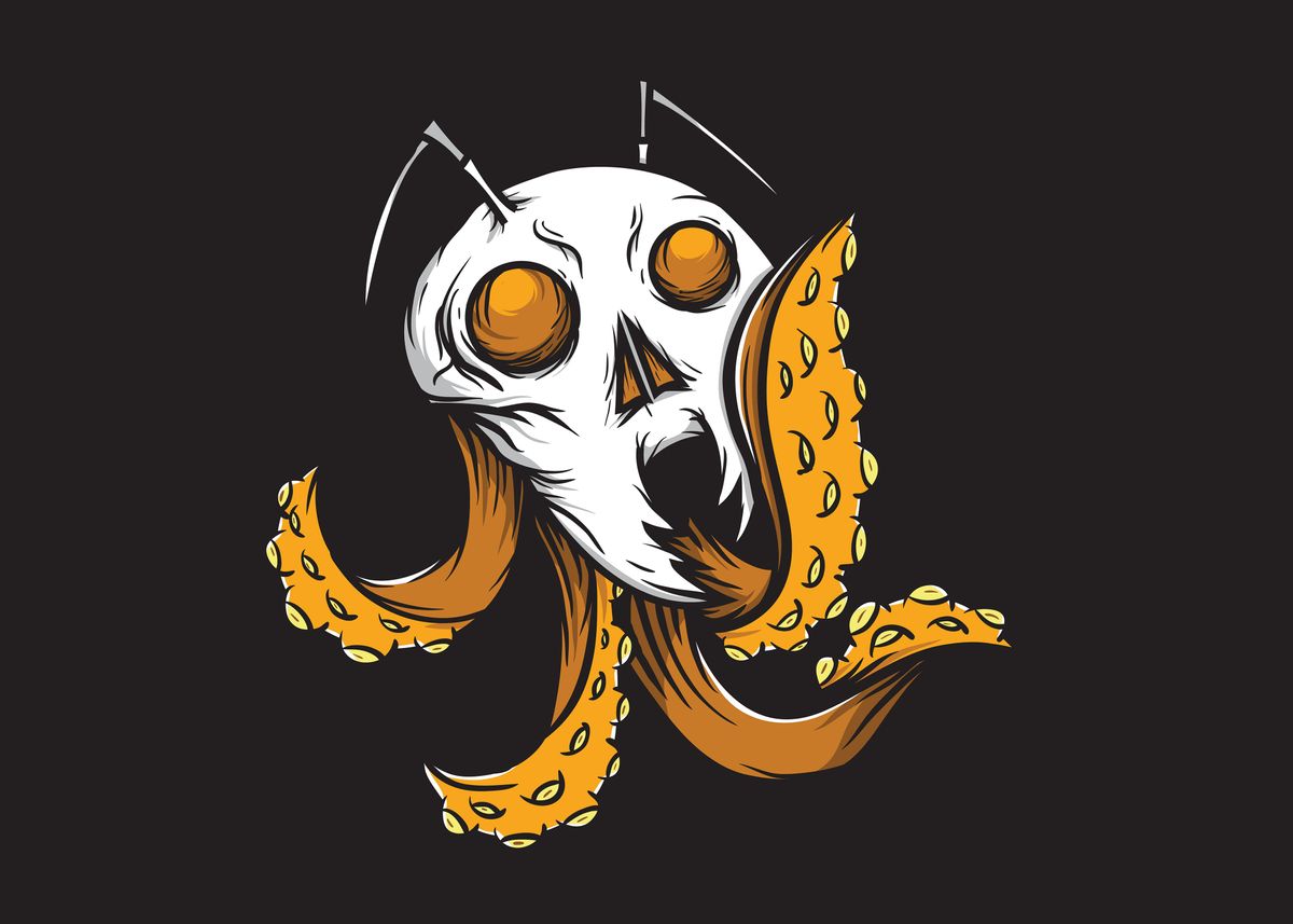 'Ant skull with Tentacle ' Poster, picture, metal print, paint by Ari ...