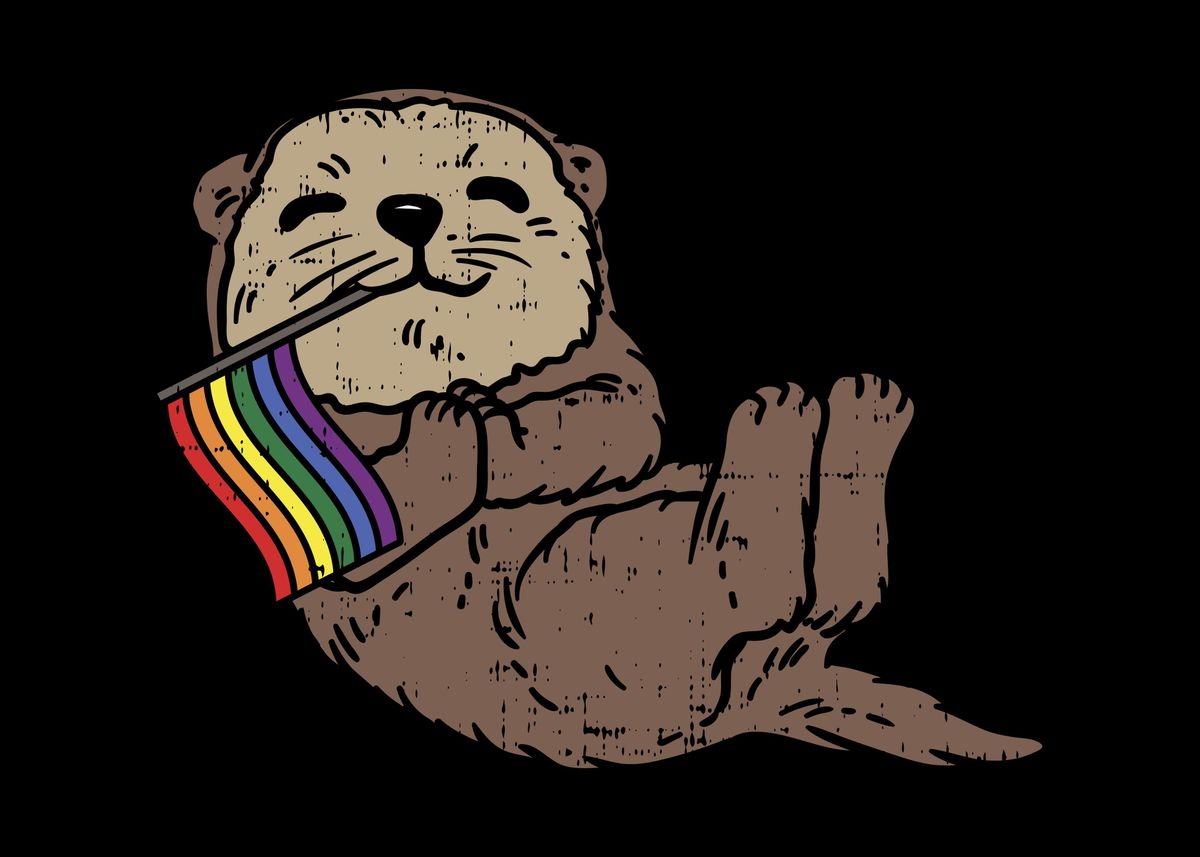 'Otter LGBT Pride' Poster, picture, metal print, paint by BoredKoalas ...