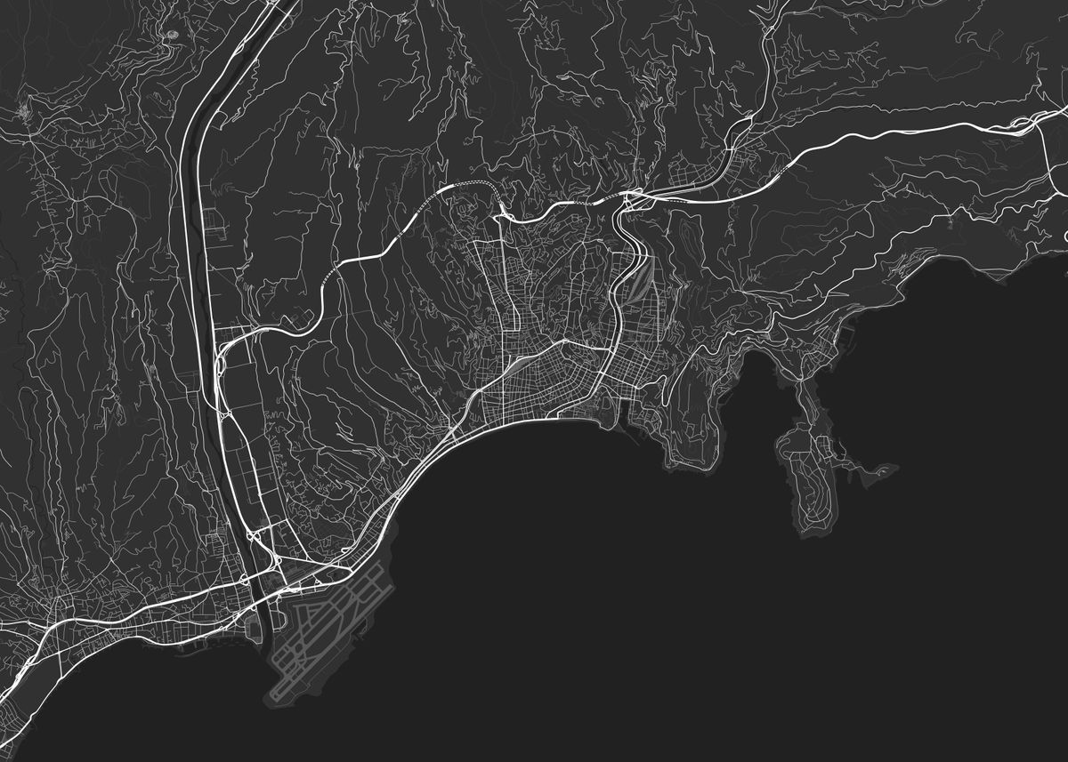 'Nice France Map' Poster by GraphicalMaps | Displate