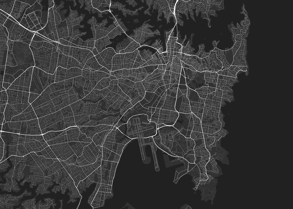 'Sydney Australia Map' Poster, picture, metal print, paint by ...