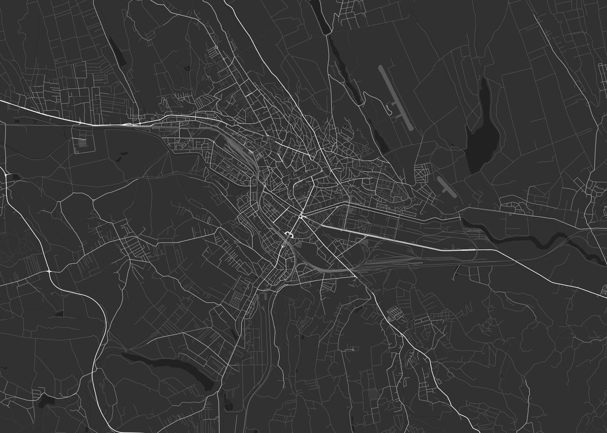 'Lasi Romania Map' Poster, picture, metal print, paint by GraphicalMaps ...