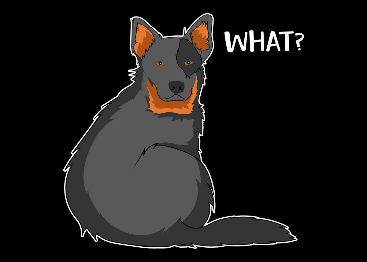 'Cute Cattle Dog' Poster, picture, metal print, paint by CrazySquirrel ...