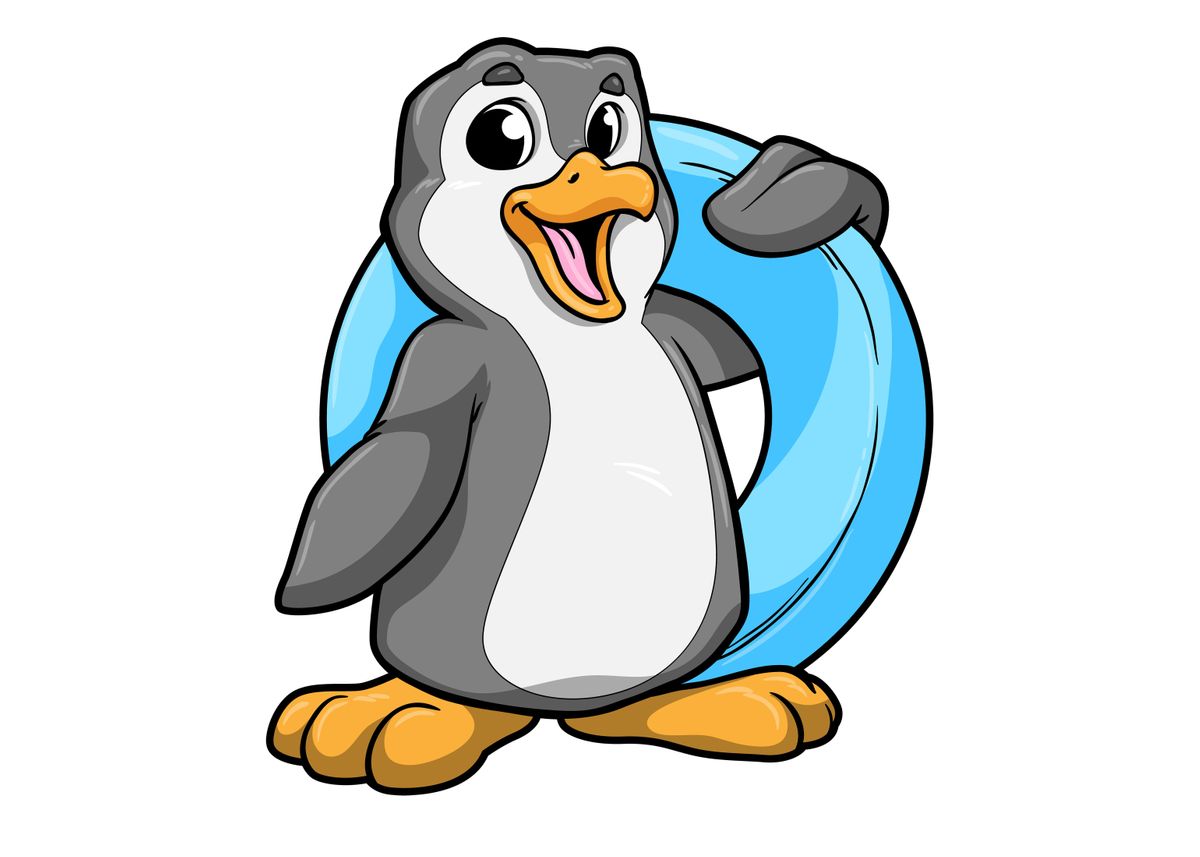 'Penguin Swimming ring' Poster, picture, metal print, paint by Markus ...