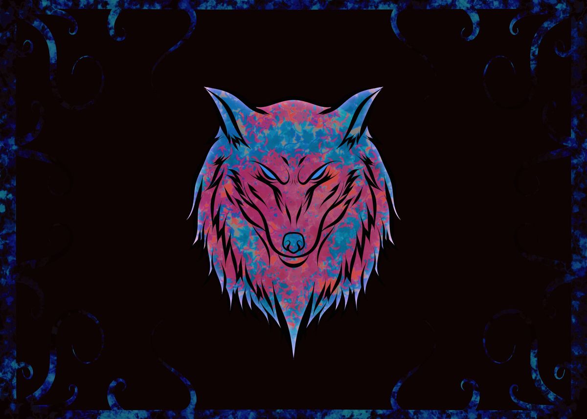 'Beautiful Wolf Design' Poster, picture, metal print, paint by ...