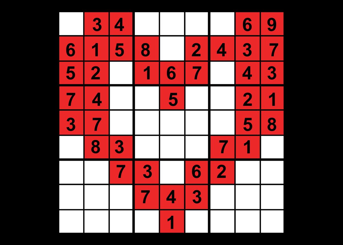 'Sudoku Heart Cute Board ' Poster, picture, metal print, paint by ...