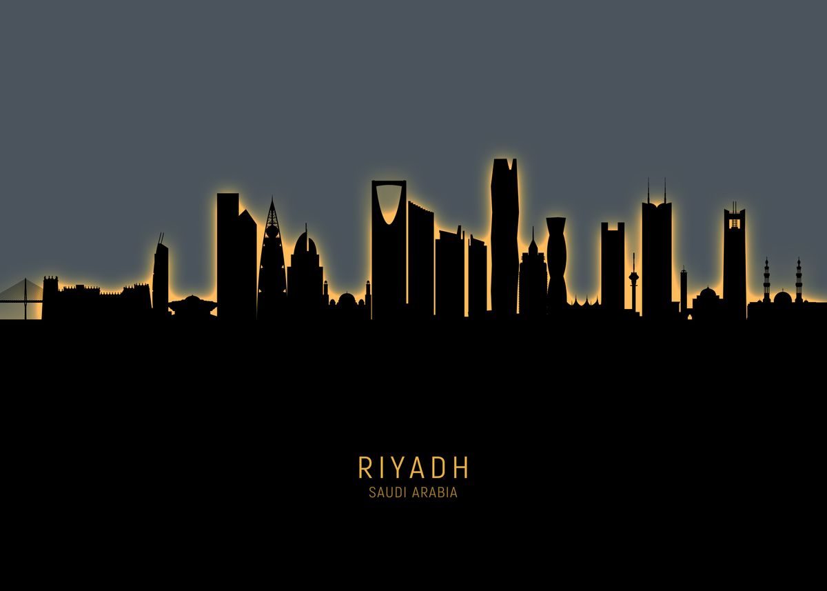 'Riyadh Skyline' Poster by Michael Tompsett | Displate