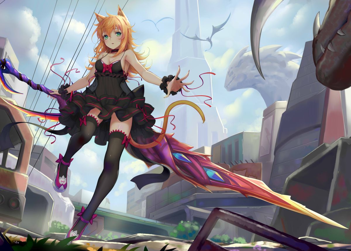 'FIGHTER WAIFU' Poster, picture, metal print, paint by ForbidDrake8186 ...