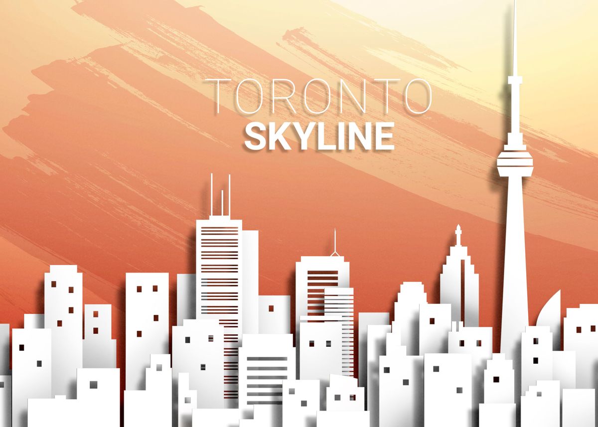 'Paper Cut Toronto Skyline' Poster, picture, metal print, paint by ...