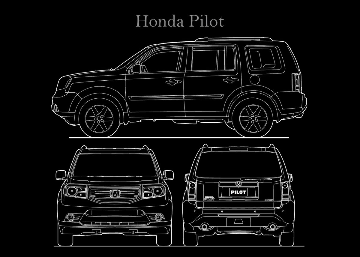 'Honda Pilot 2013 ' Poster, picture, metal print, paint by shiner ...