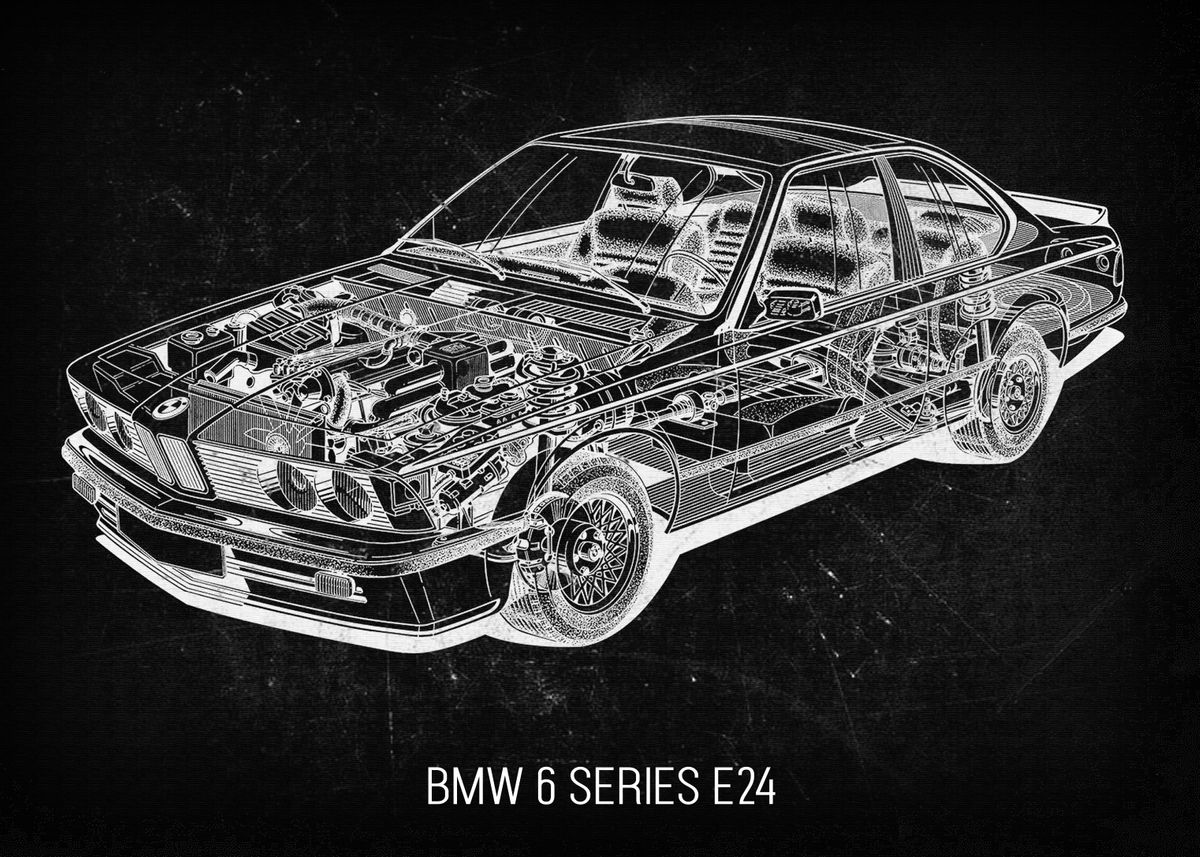 'BMW 6 Series E24' Poster, picture, metal print, paint by JAT DESIGNS ...