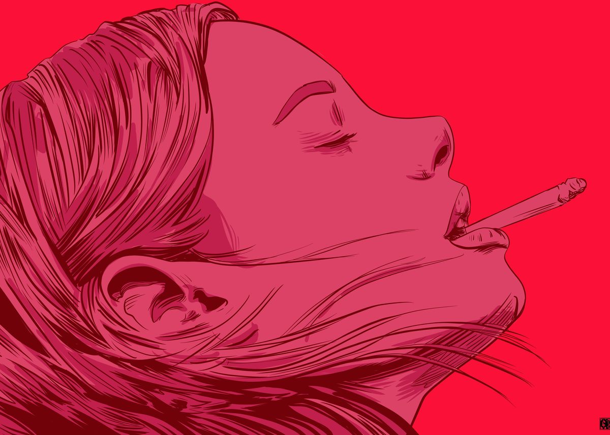 'Smoking Camille ' Poster, picture, metal print, paint by Andy Carène ...