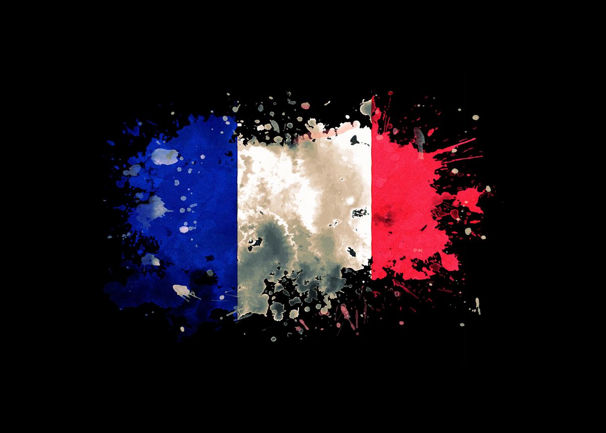 'Flag of France Watercolor' Poster, picture, metal print, paint by ...