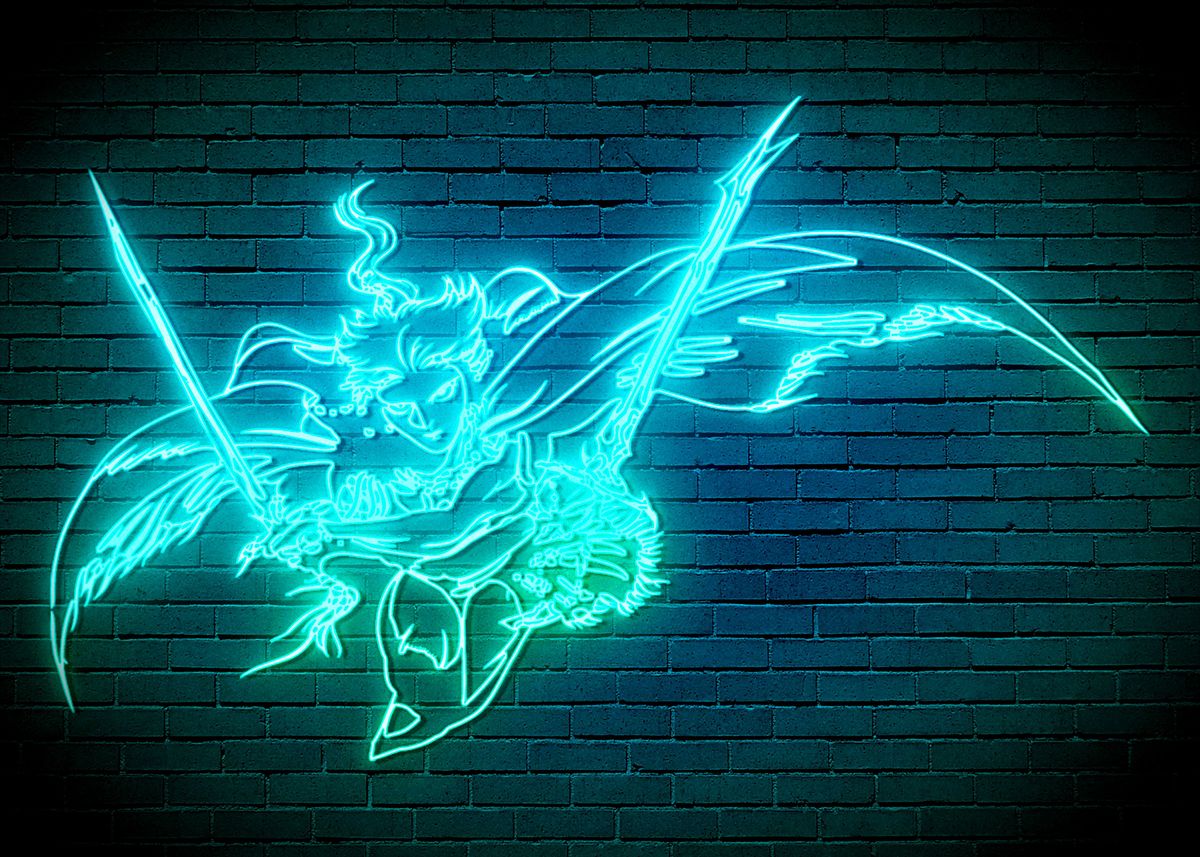 'Final Fantasy III Neon' Poster, picture, metal print, paint by Ze Wiss ...