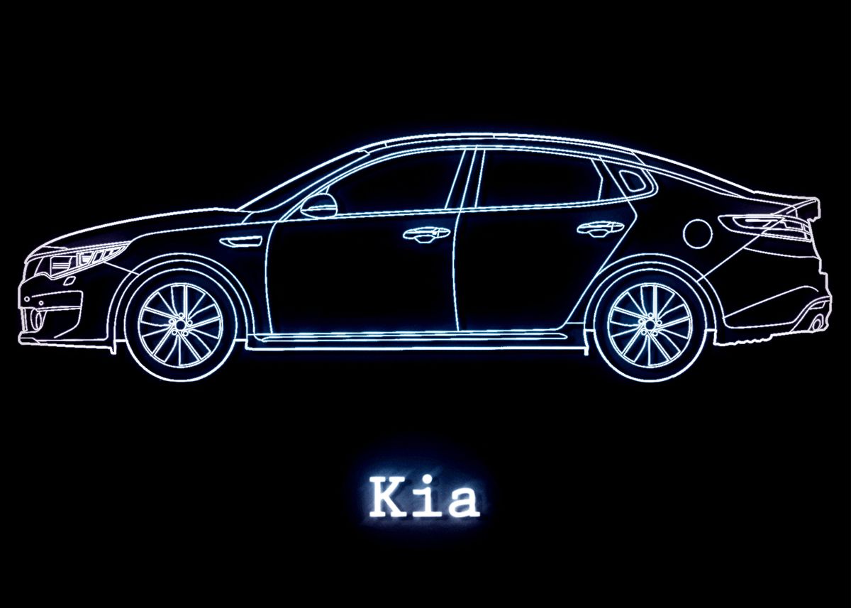 'Kia Optima ' Poster, picture, metal print, paint by B & W Arts | Displate