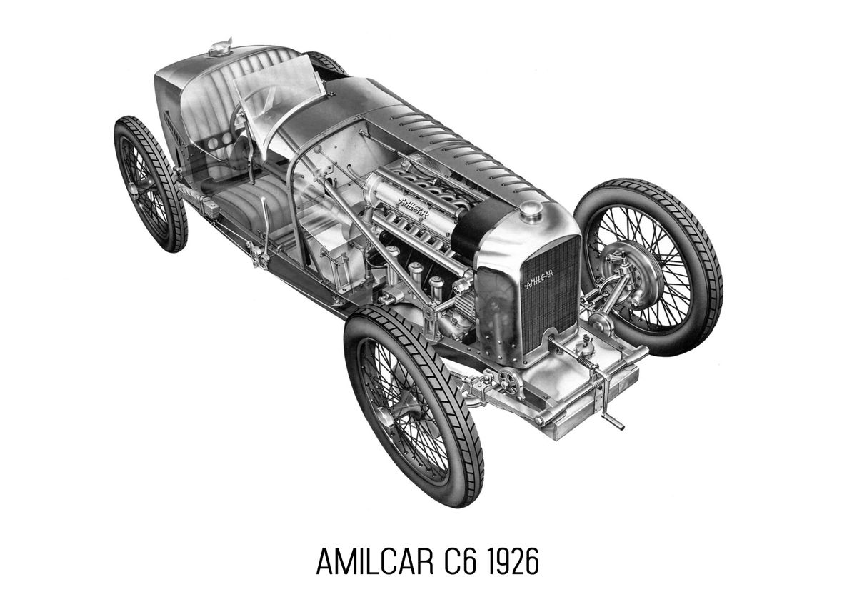 'Amilcar C6 1926' Poster by JAT DESIGNS | Displate