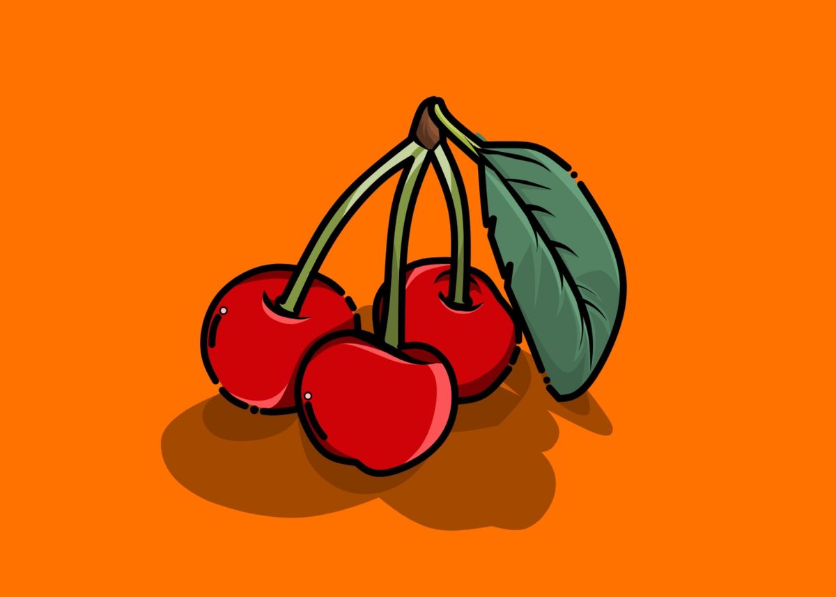 'cerry' Poster, picture, metal print, paint by Pro KORA | Displate