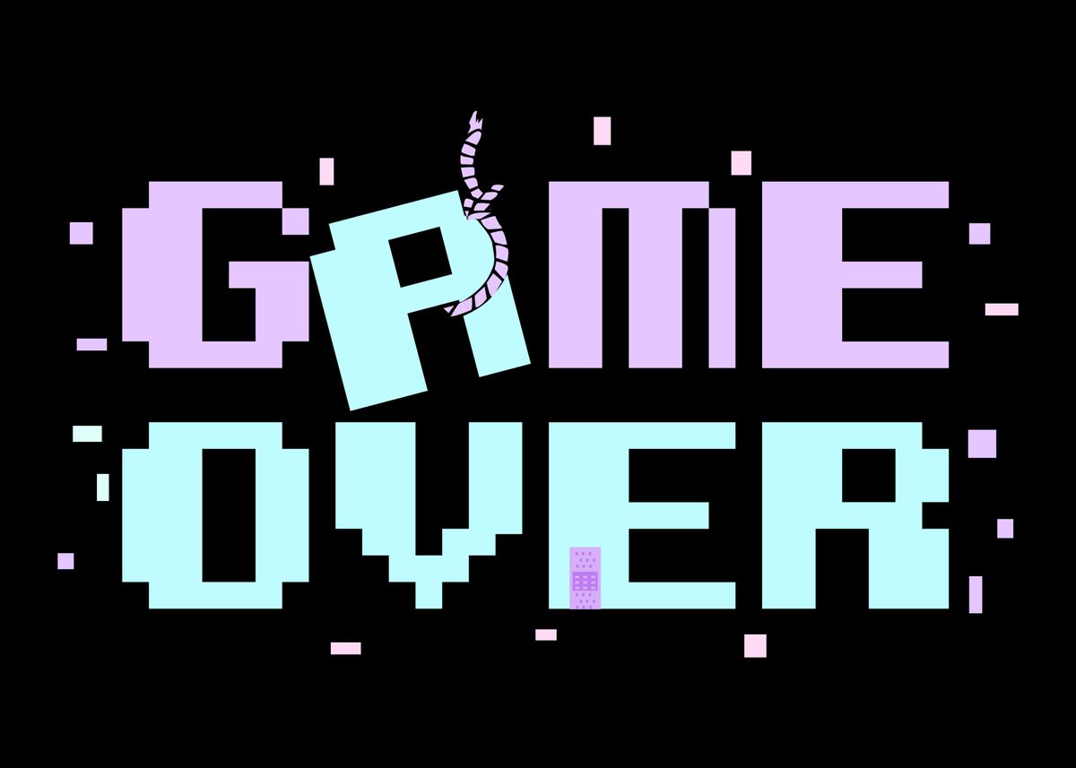 'Yami Kawaii Game Over' Poster, picture, metal print, paint by ...
