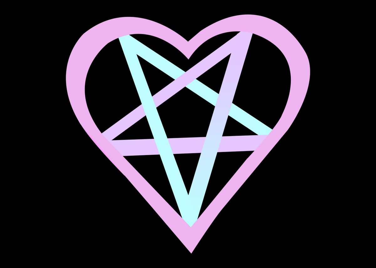 'Pentagramm Heart Pastel' Poster, picture, metal print, paint by ...