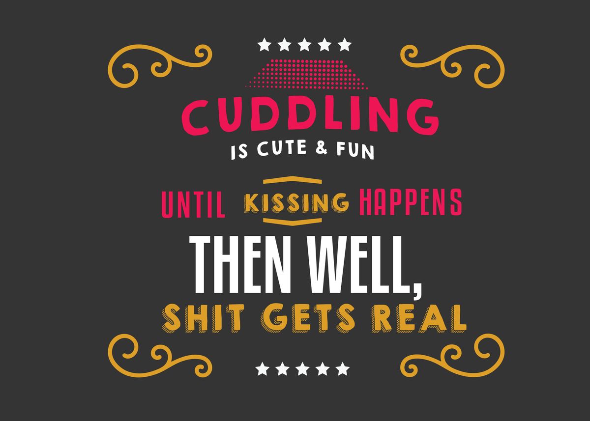 'Cuddling is cute and fun' Poster, picture, metal print, paint by ...