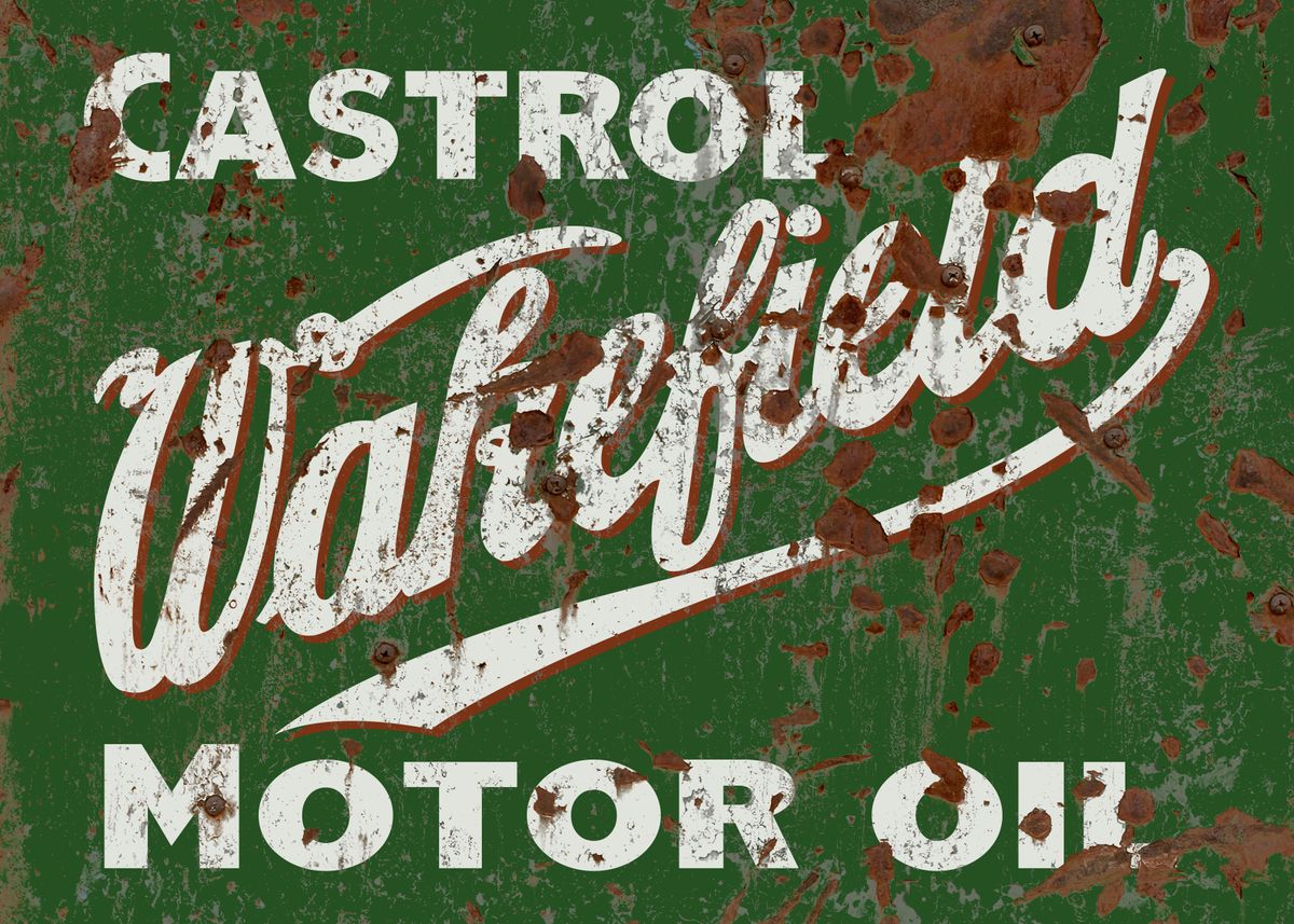 'Castrol Vintage Sign 4' Poster, picture, metal print, paint by Manuel ...