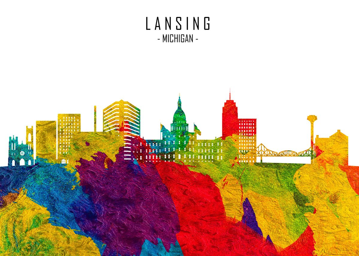 'Lansing Michigan' Poster, picture, metal print, paint by RestartArt ...