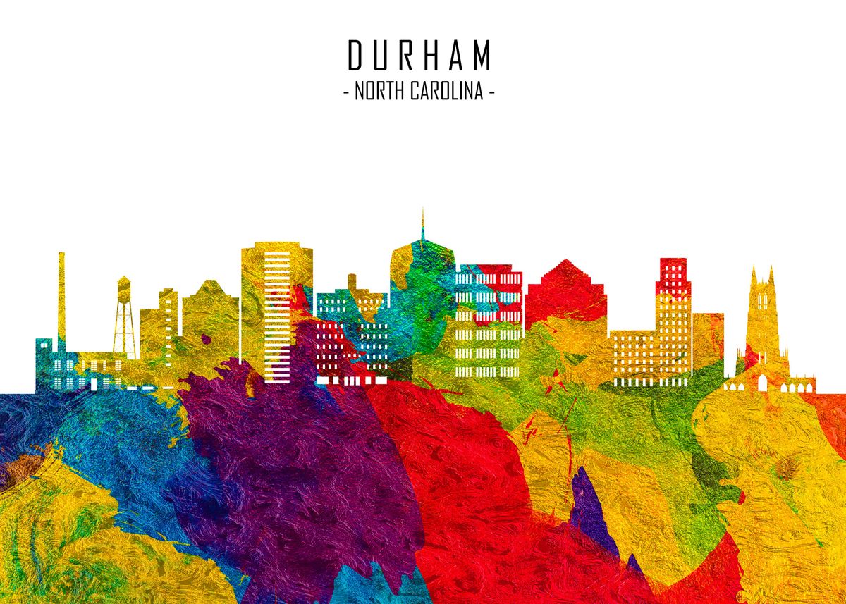'Durham North Carolina' Poster, picture, metal print, paint by ...