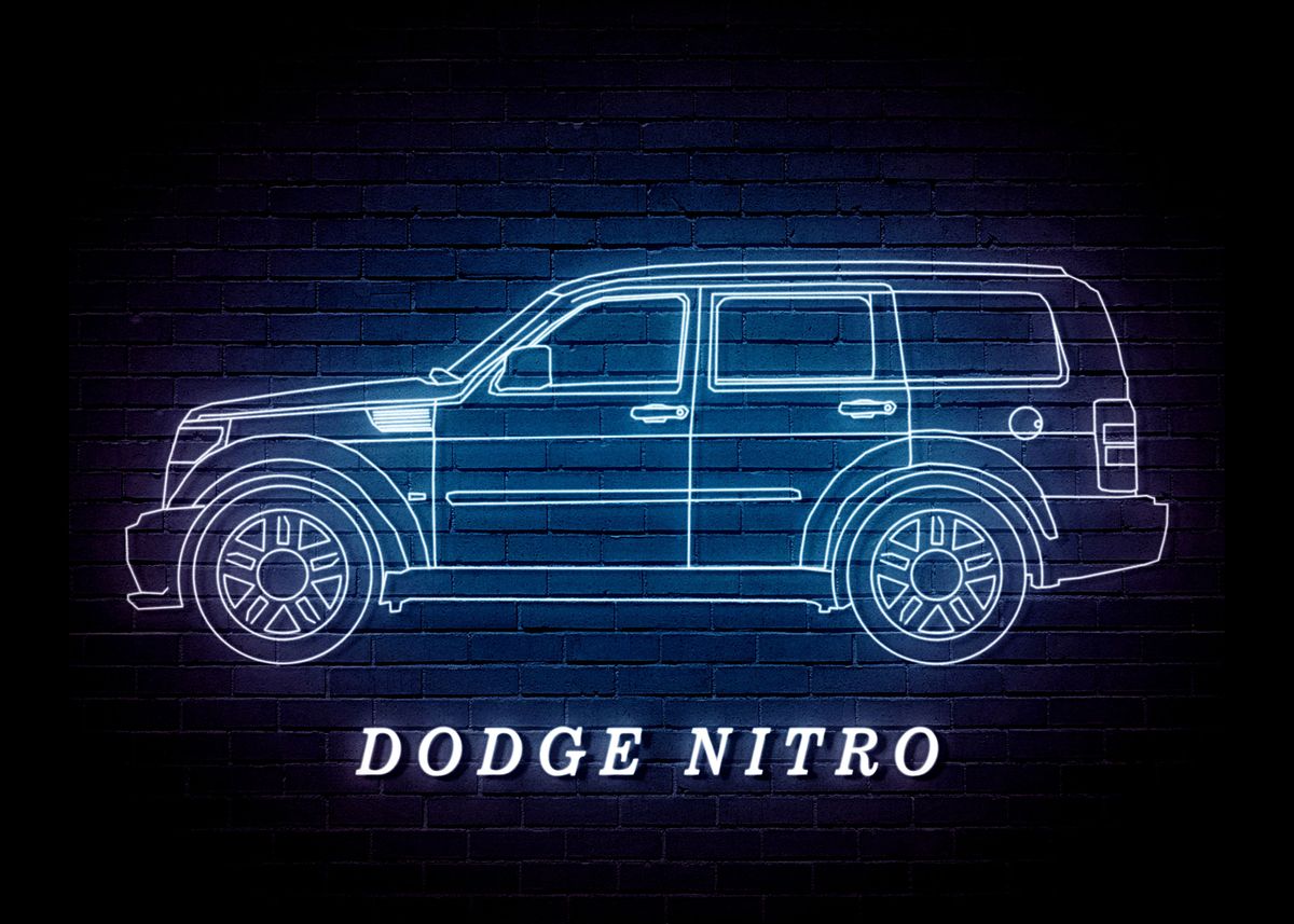 'Dodge nitro' Poster, picture, metal print, paint by Black Iris | Displate