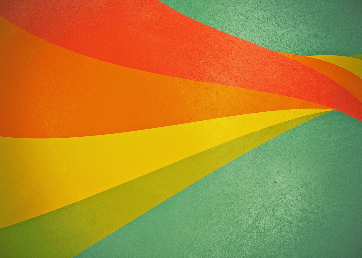 'Retro Rainbow 04' Poster, picture, metal print, paint by Aloke Design ...