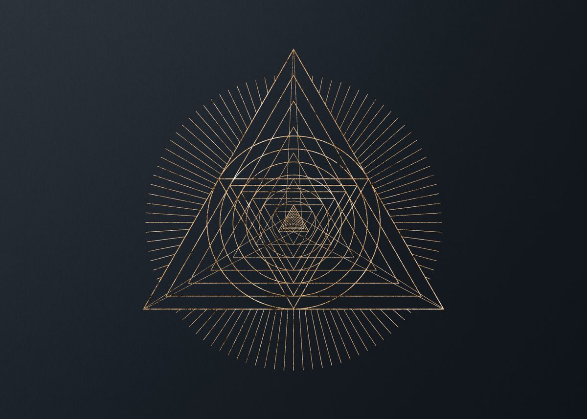 'Gold Geometric Glyph ' Poster, picture, metal print, paint by Holy ...