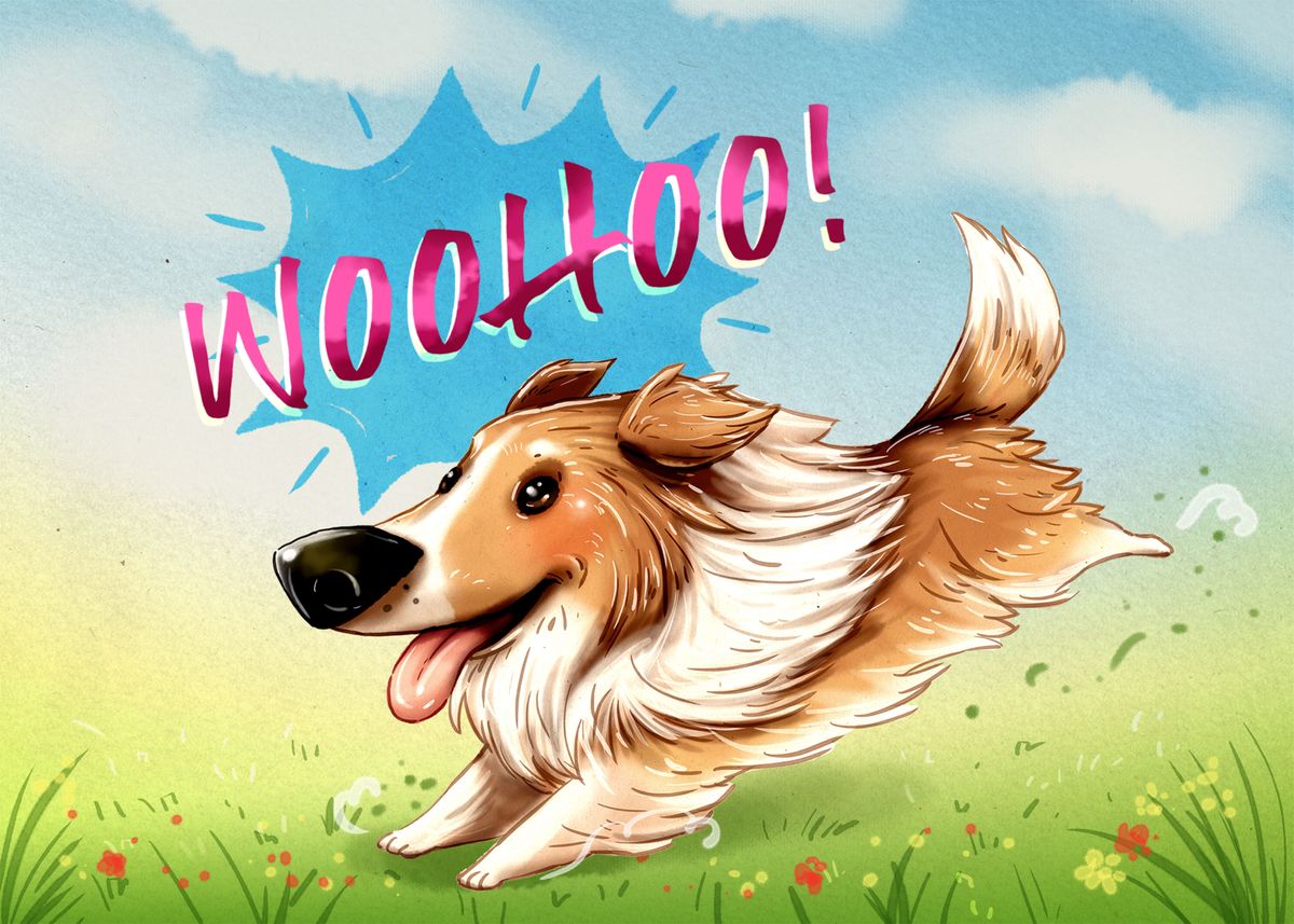 'woohoo' Poster, picture, metal print, paint by JustCallMeAcar | Displate