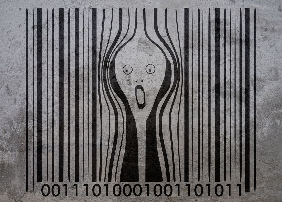 'THE SCREAM BARCODE' Poster, picture, metal print, paint by Atomic ...