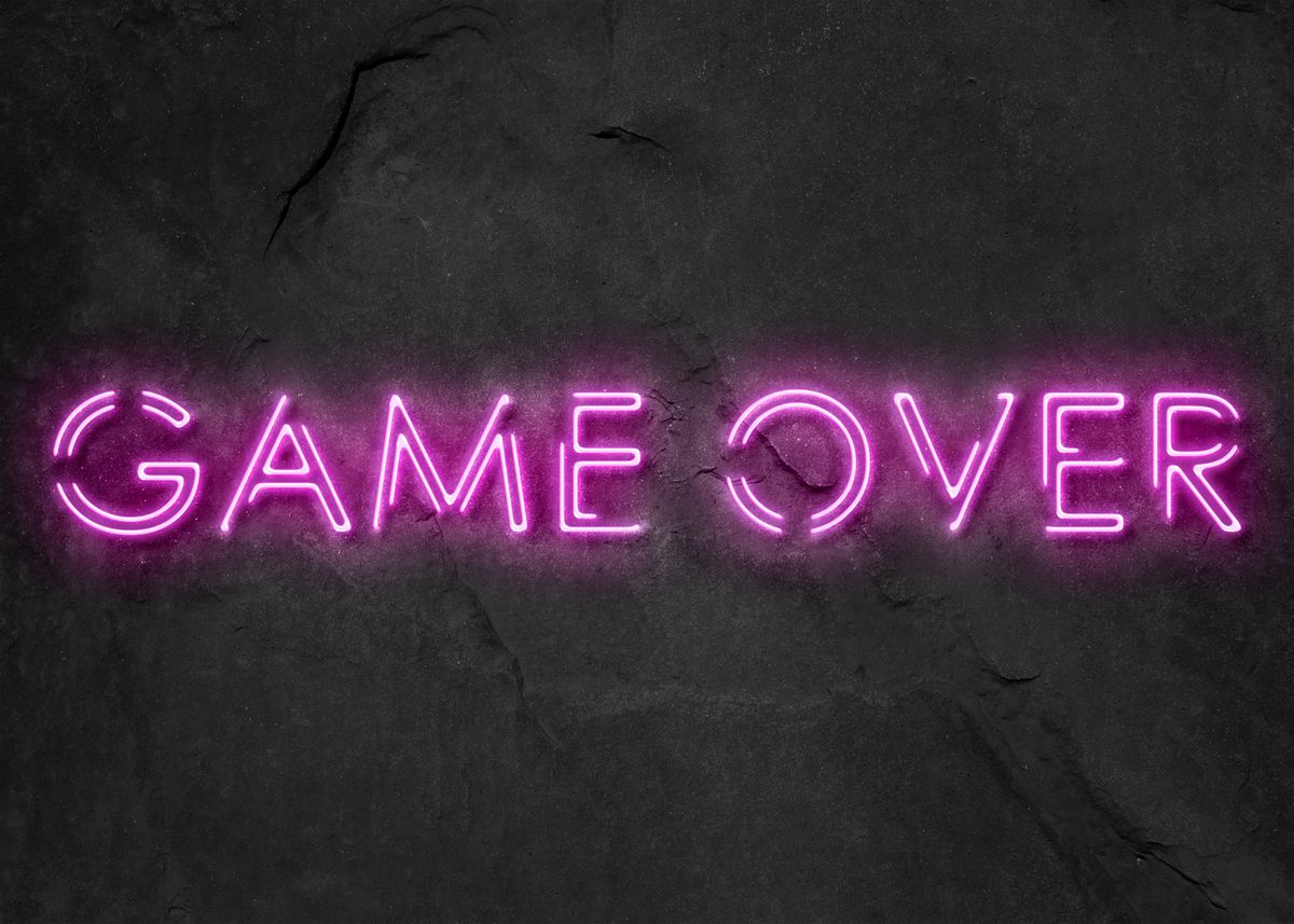 'Game Over Neon Pink' Poster by Syarifkuroakai Art | Displate