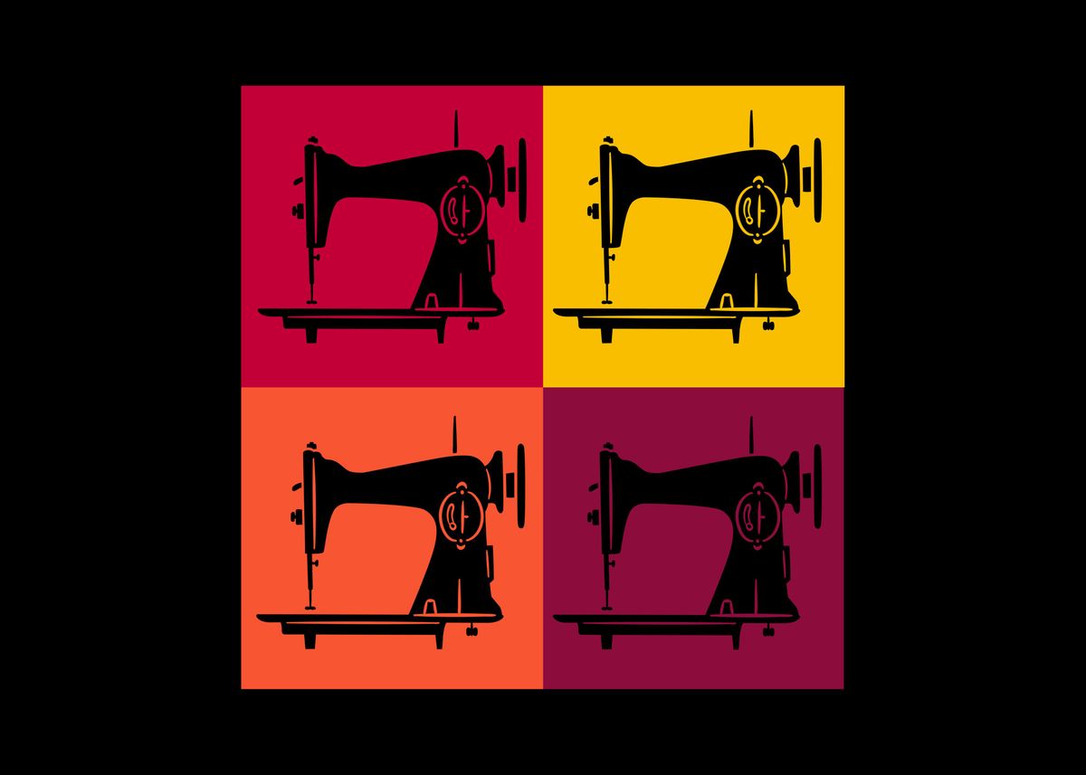 'Sewing Machines Pop Art' Poster, picture, metal print, paint by Artica ...