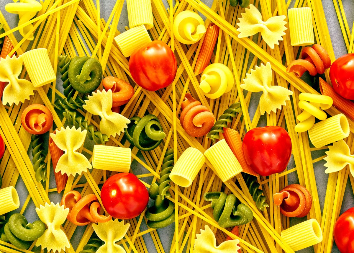 'Pasta' Poster, picture, metal print, paint by AR1 | Displate